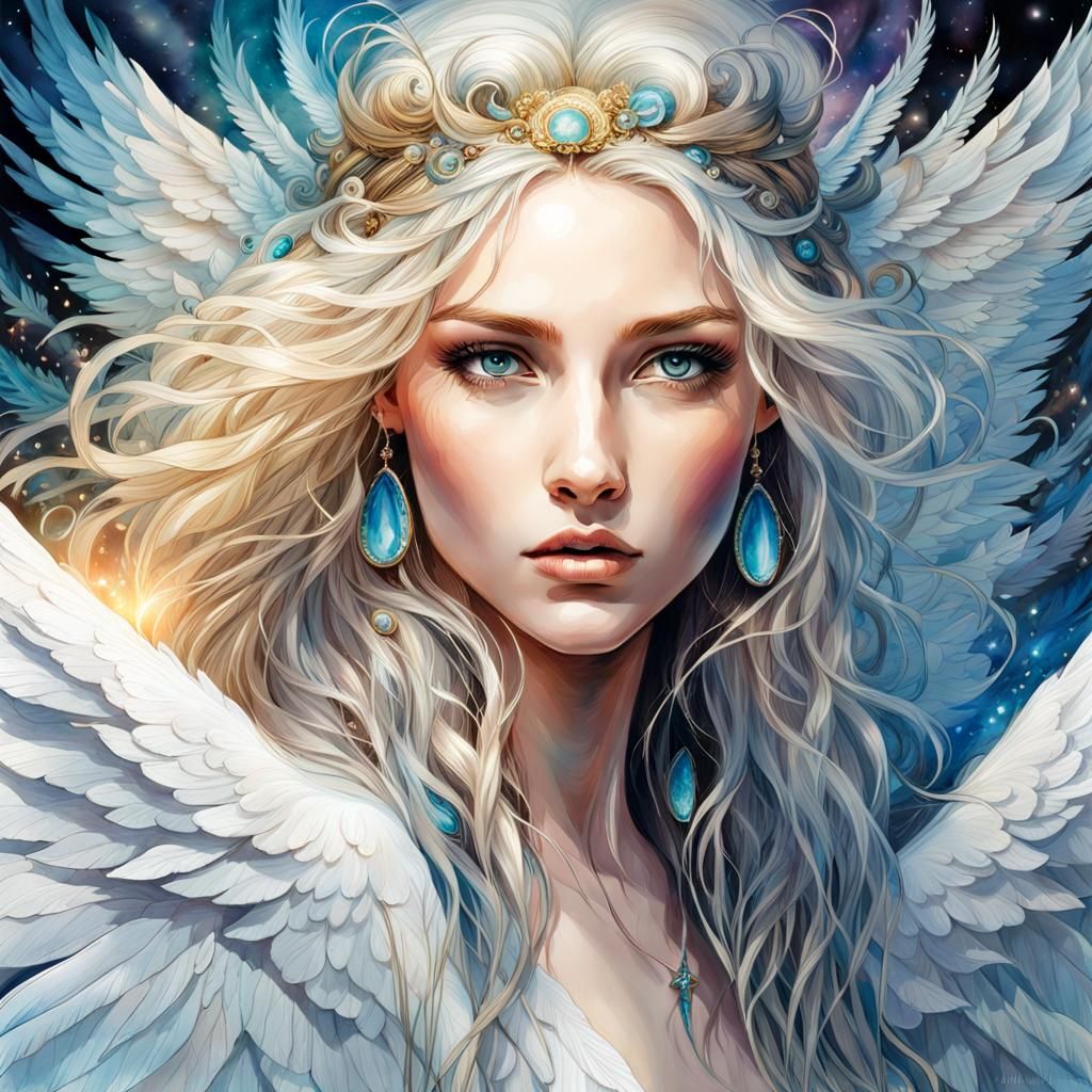 Feathery angel - AI Generated Artwork - NightCafe Creator