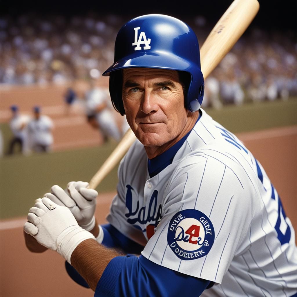 Steve Garvey hitting a home run for the Los Angeles Dodgers - AI ...