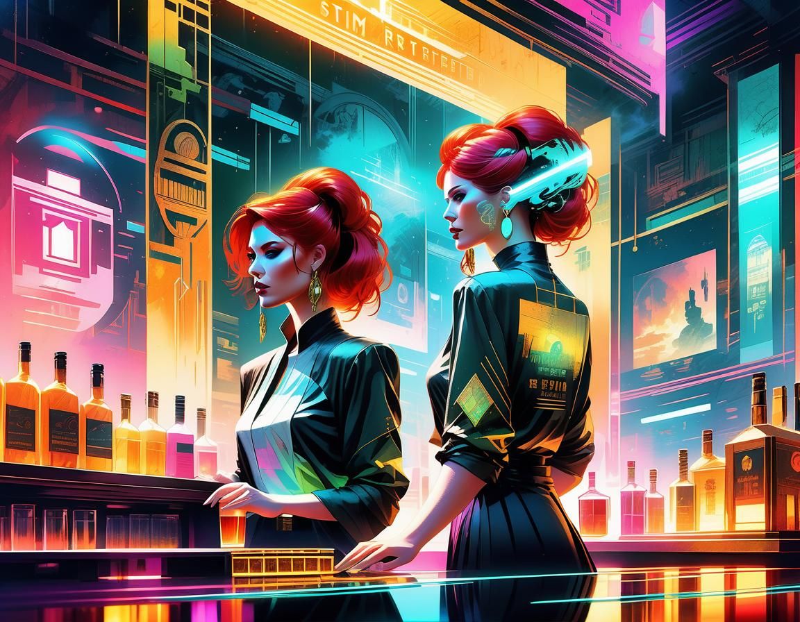 'Double Red' - The Greatest Bar...in the Cosmos - AI Generated Artwork ...