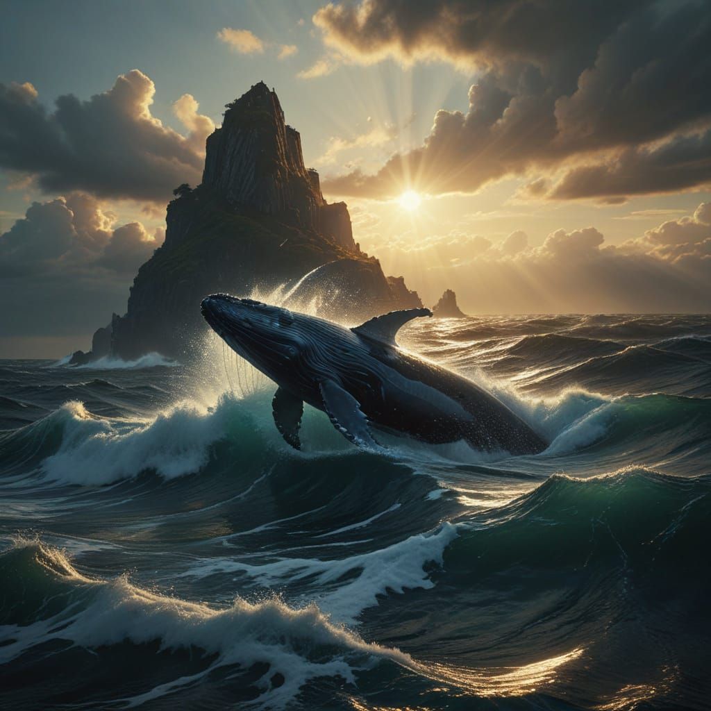 whale watching - Epic Whale Watching Scene in Golden Hour