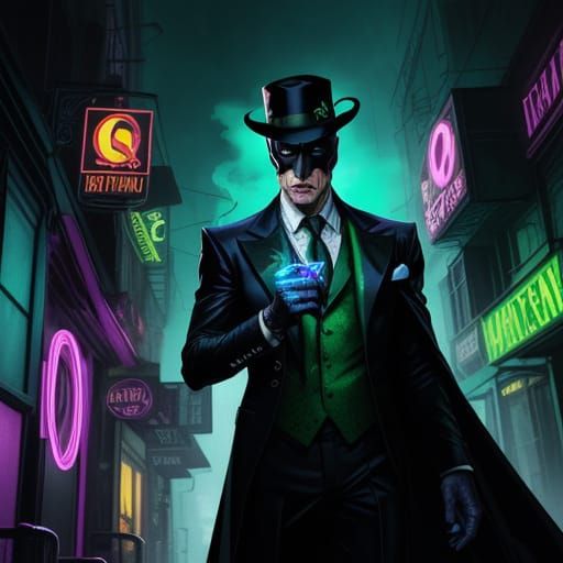 Ethereal Watercolor Masterpiece of The Riddler - AI Art