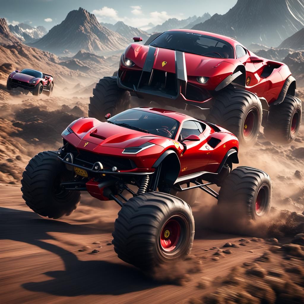 FERRARI MONSTER CARS RACING - AI Generated Artwork - NightCafe Creator