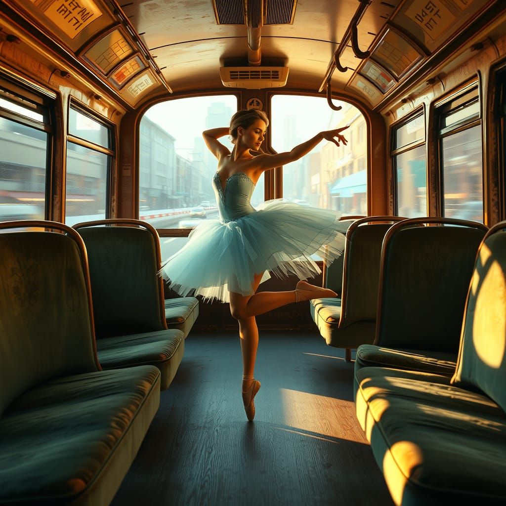 a ballerina doing ballet in a bus - Enchanted Ballerina Walt...