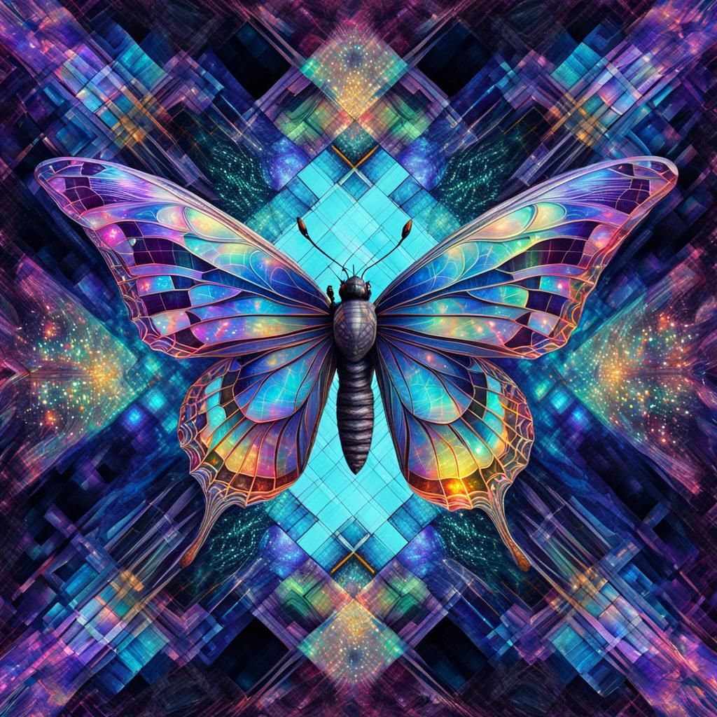 Butterfly in plaid - AI Generated Artwork - NightCafe Creator