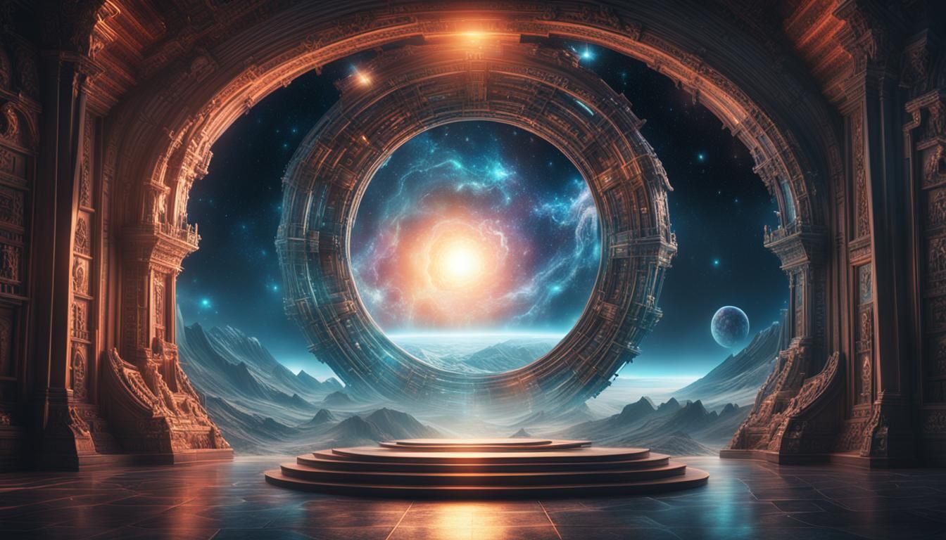 spacetime portal with dimensional distortion - AI Generated Artwork ...