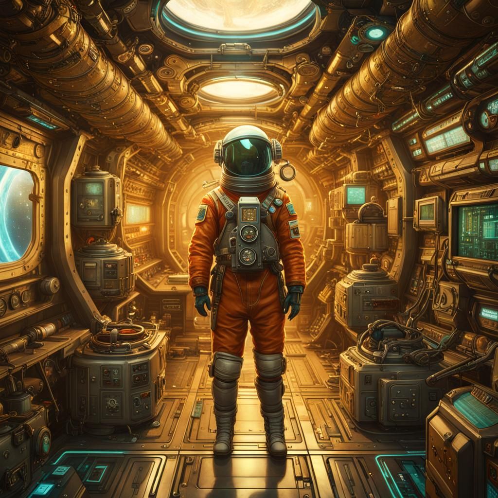 Space Station Corridor - AI Generated Artwork - NightCafe Creator