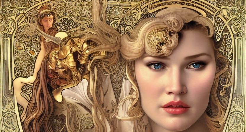 realistic detailed face portrait of a Renée Zellweger futuristic ...