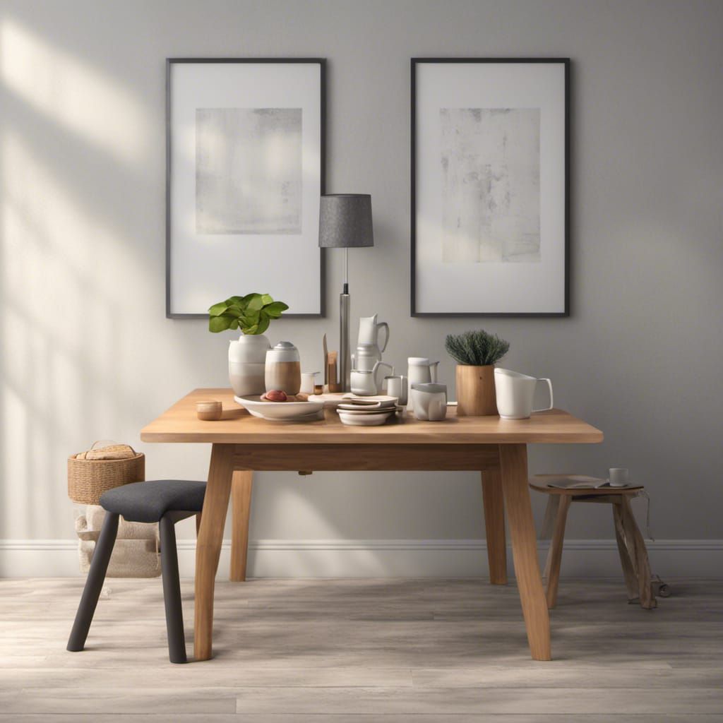 HD realistic table in a room with household items on it - AI Generated ...