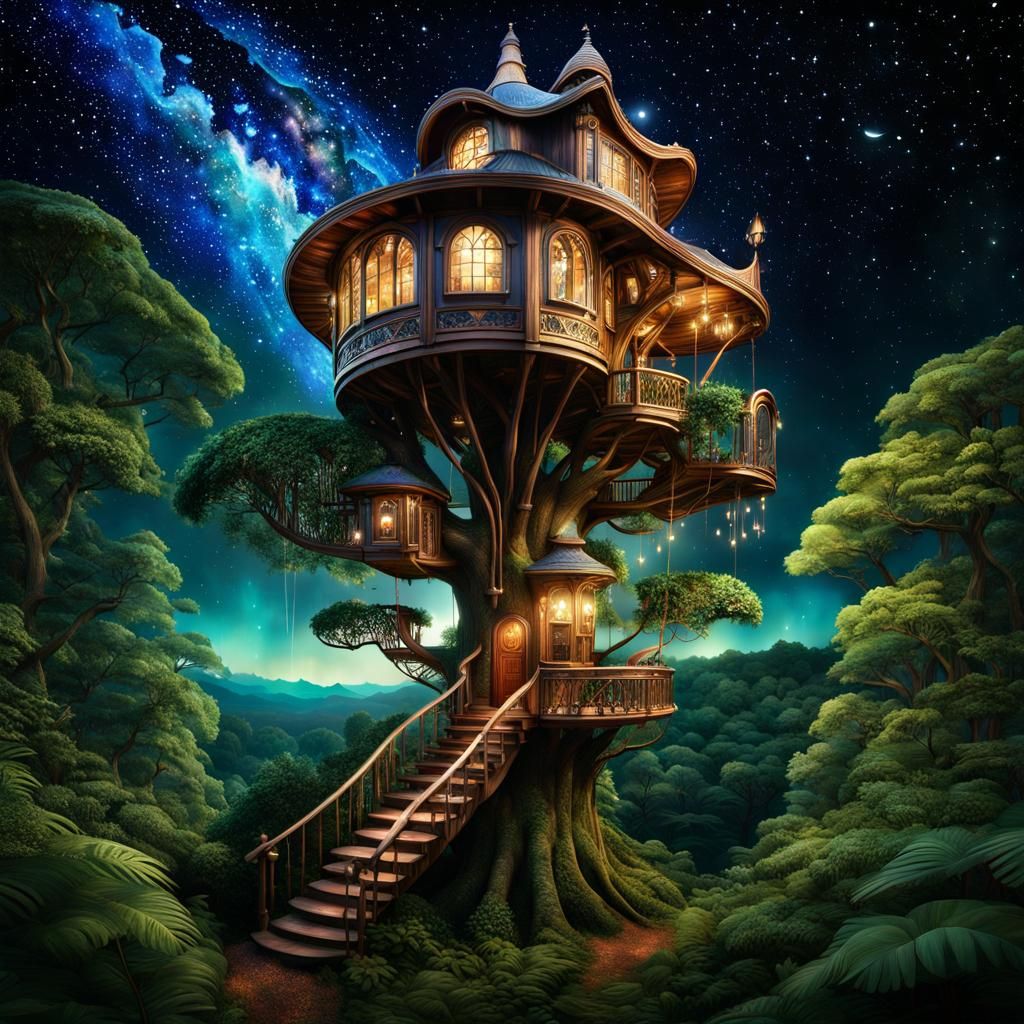 Unusual Treehouses - AI Generated Artwork - NightCafe Creator