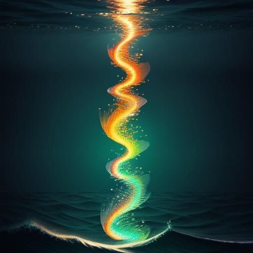 Hyperrealistic image of a school of fantastic Japanese fish ...