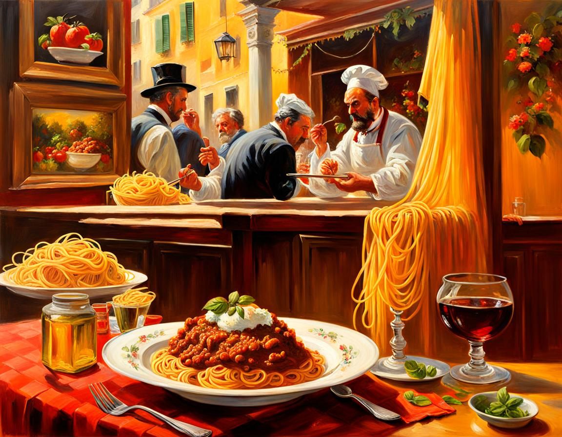 Overflowing Pasta - AI Generated Artwork - NightCafe Creator