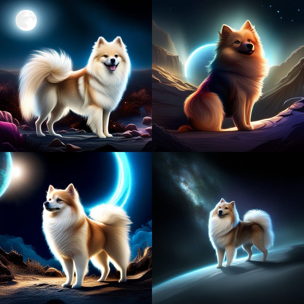 Celestial German Spitz dog, magical, mythical creature, fantasy ...