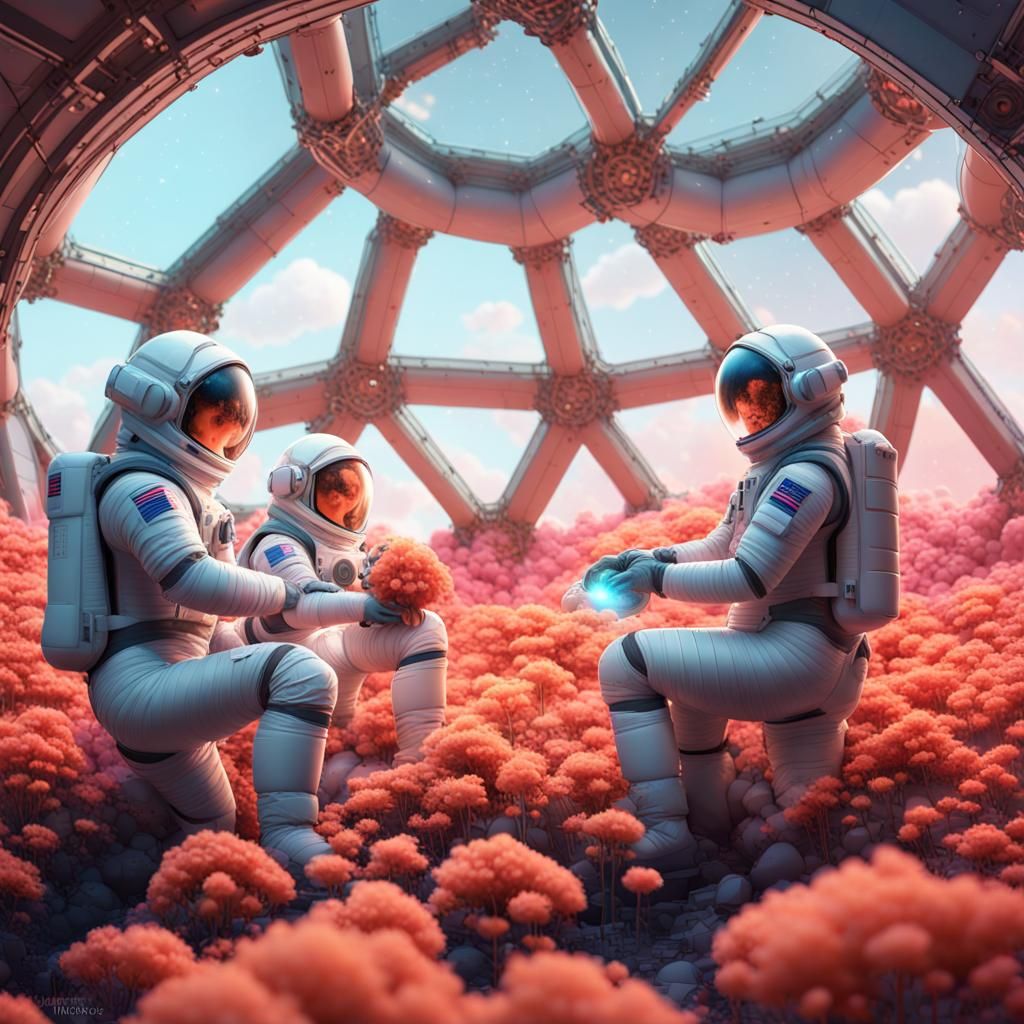 Astronaut Scientists' Experiments in Space Farming - AI Generated ...