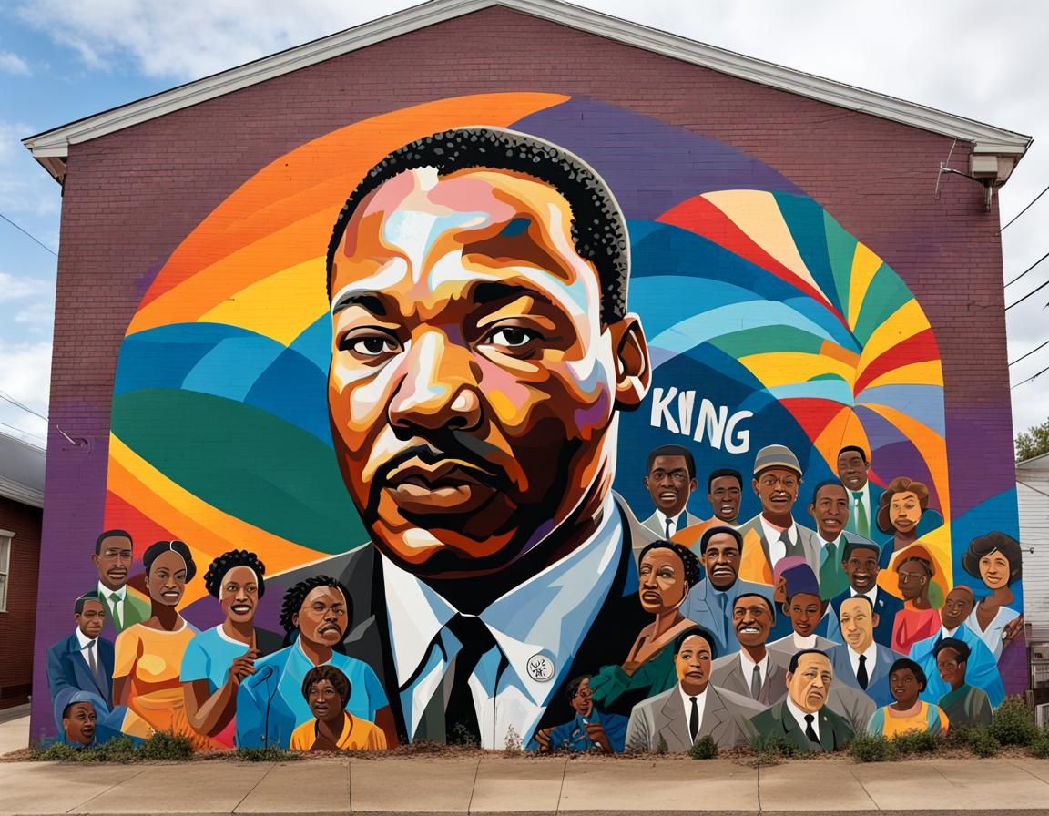 a colorful mural celebrating Martin Luther King, Jr. - AI Generated ...