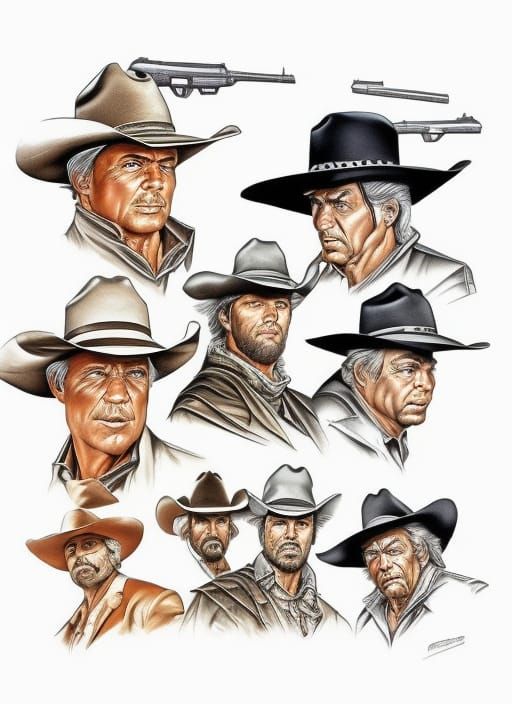 cowboys comic art - AI Generated Artwork - NightCafe Creator