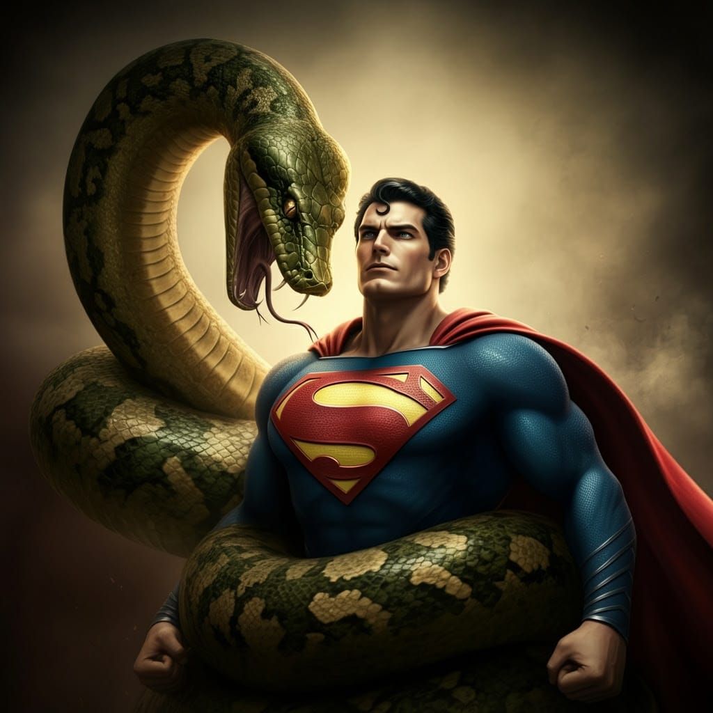 Superman -v- Titanoboa Snake - Superman -v- Titanoboa Snake
