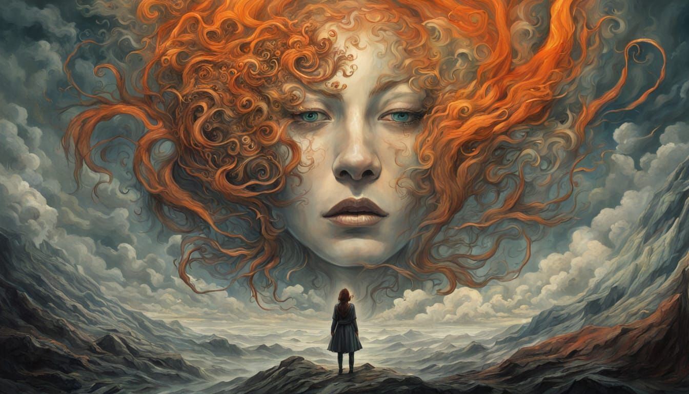 Fierce Goddess Ignites Cataclysmic Storm - AI Art