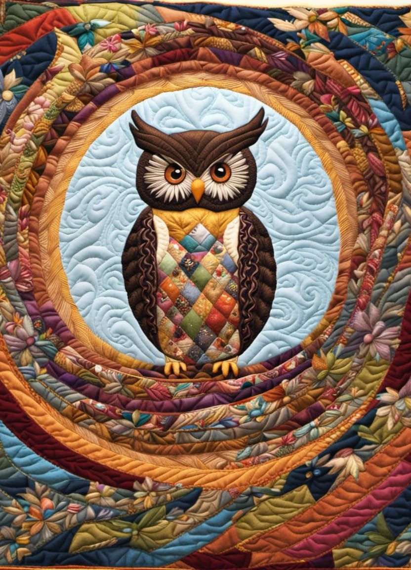 Owl Quilt - AI Generated Artwork - NightCafe Creator