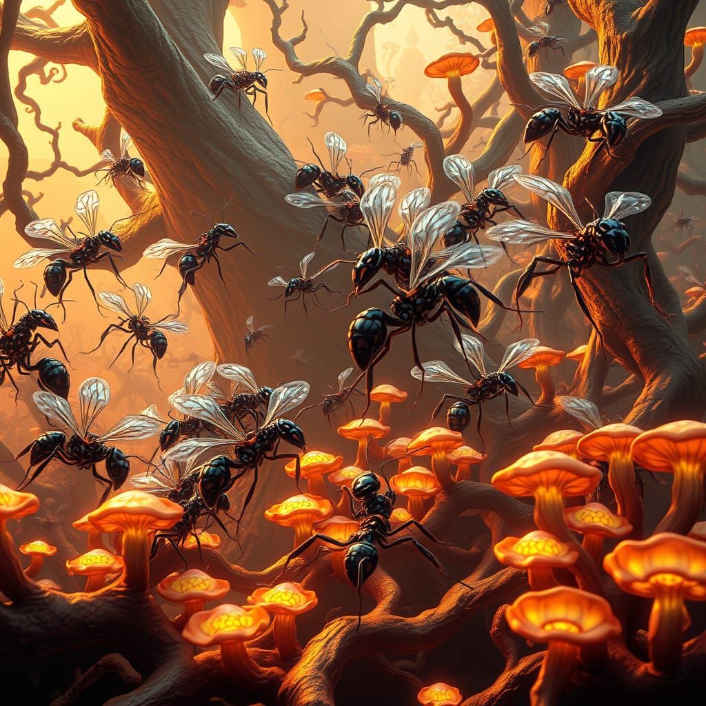 A muscle cult of multiple ants - Muscular Ant Metropolis in...