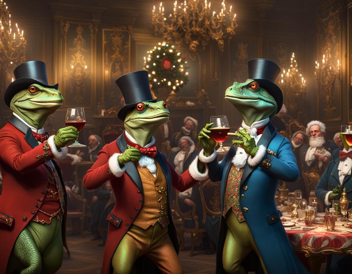Partying Lizzards - AI Generated Artwork - NightCafe Creator