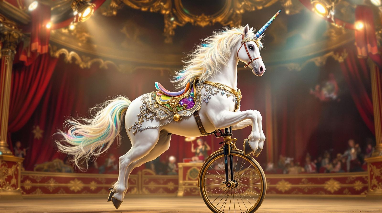 Unicornicycle - Majestic Unicorn Rides Unicycle at Whimsical...