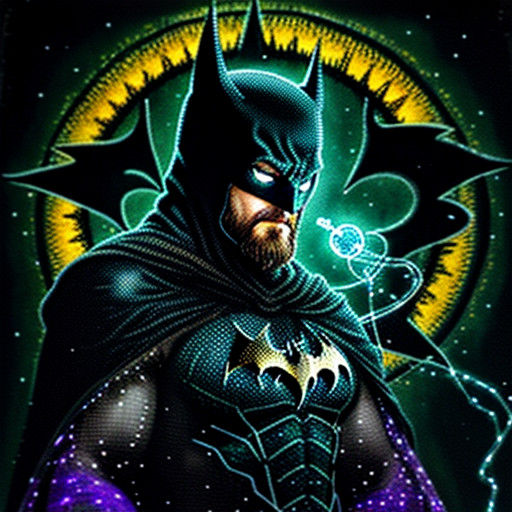 Ultimate Masterpiece a bearded wizard Batman, made out of lace that is ...