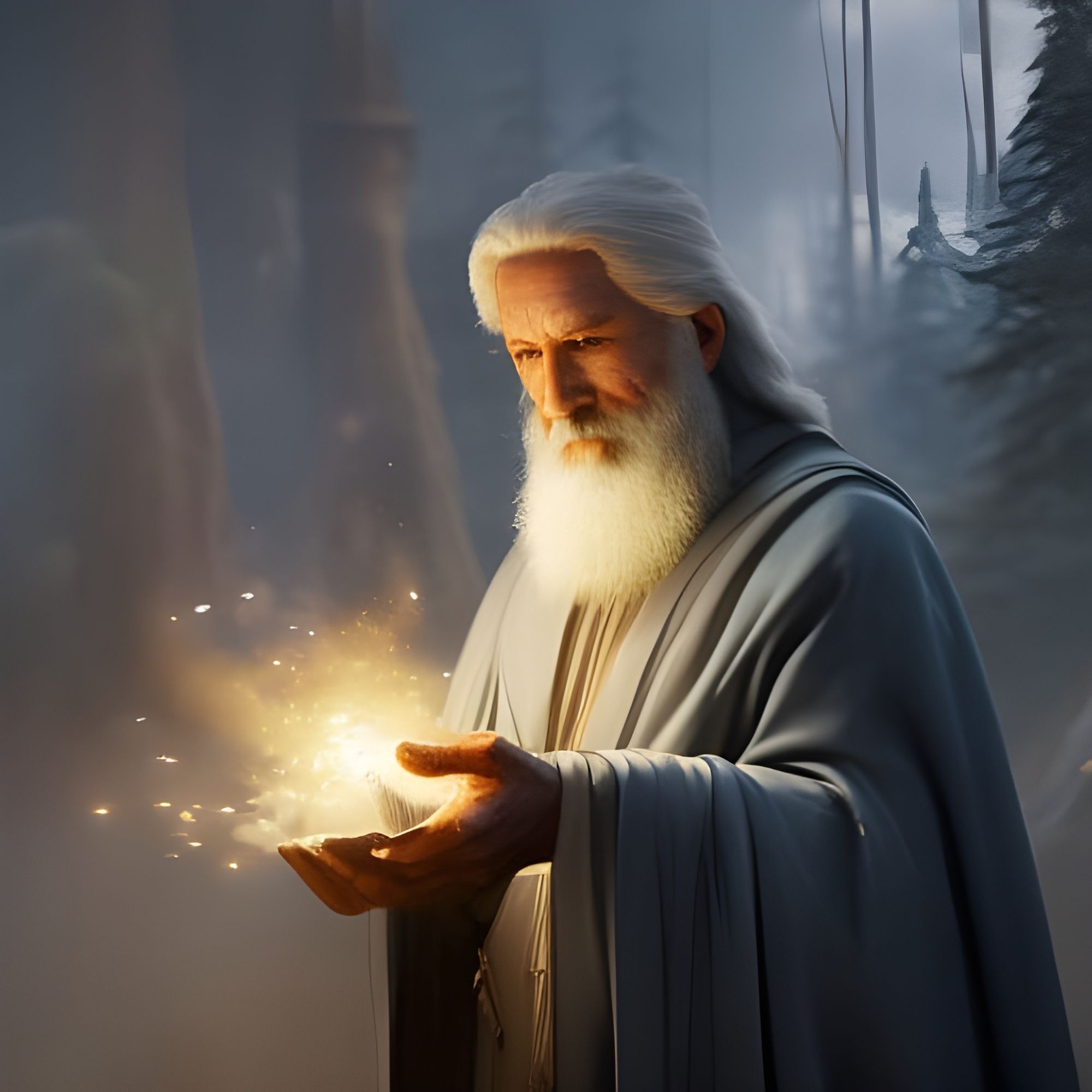 Ancient wizard holding will'o'wisp : r/nightcafe