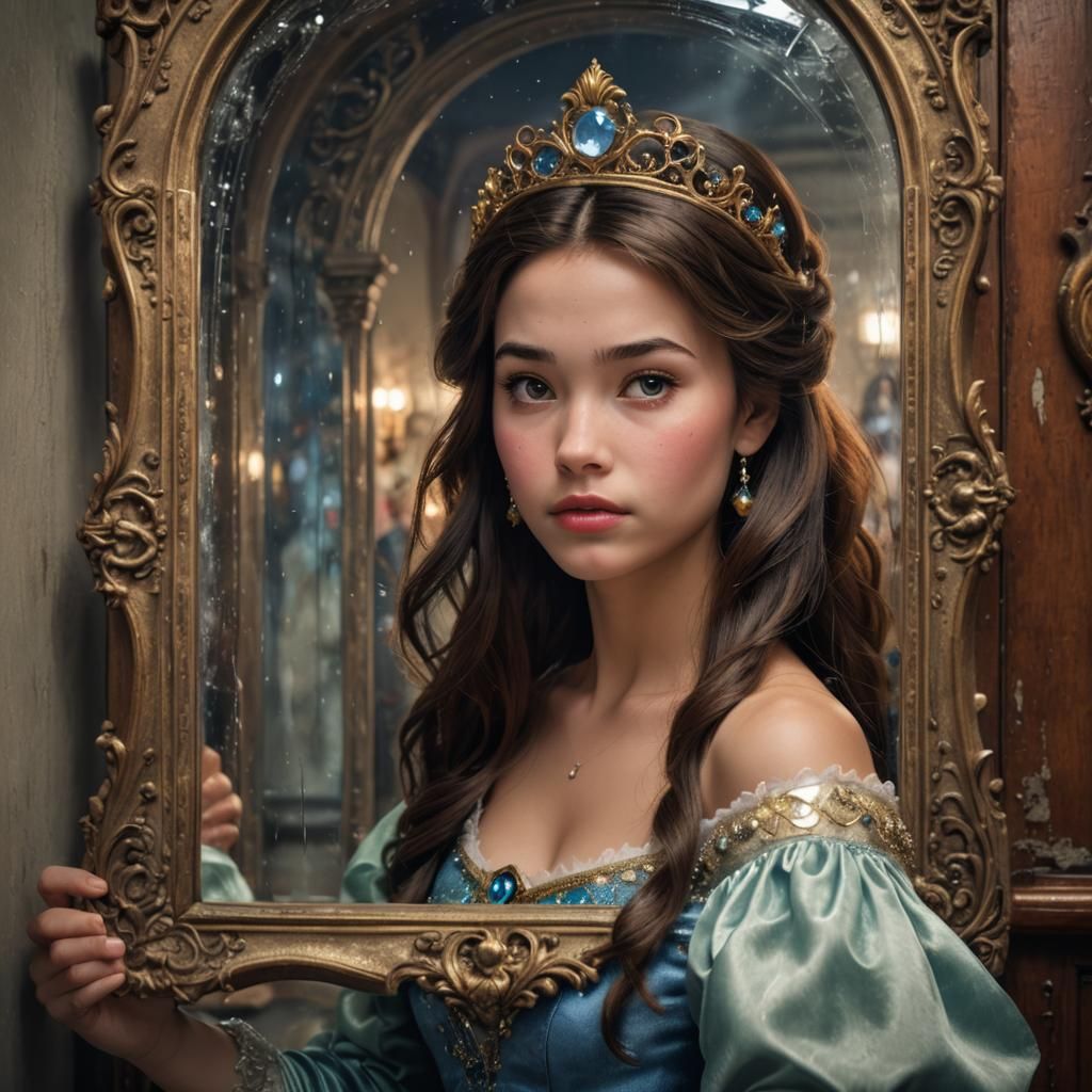 Disney Princess Trapped Inside a Magic Mirror - AI Art