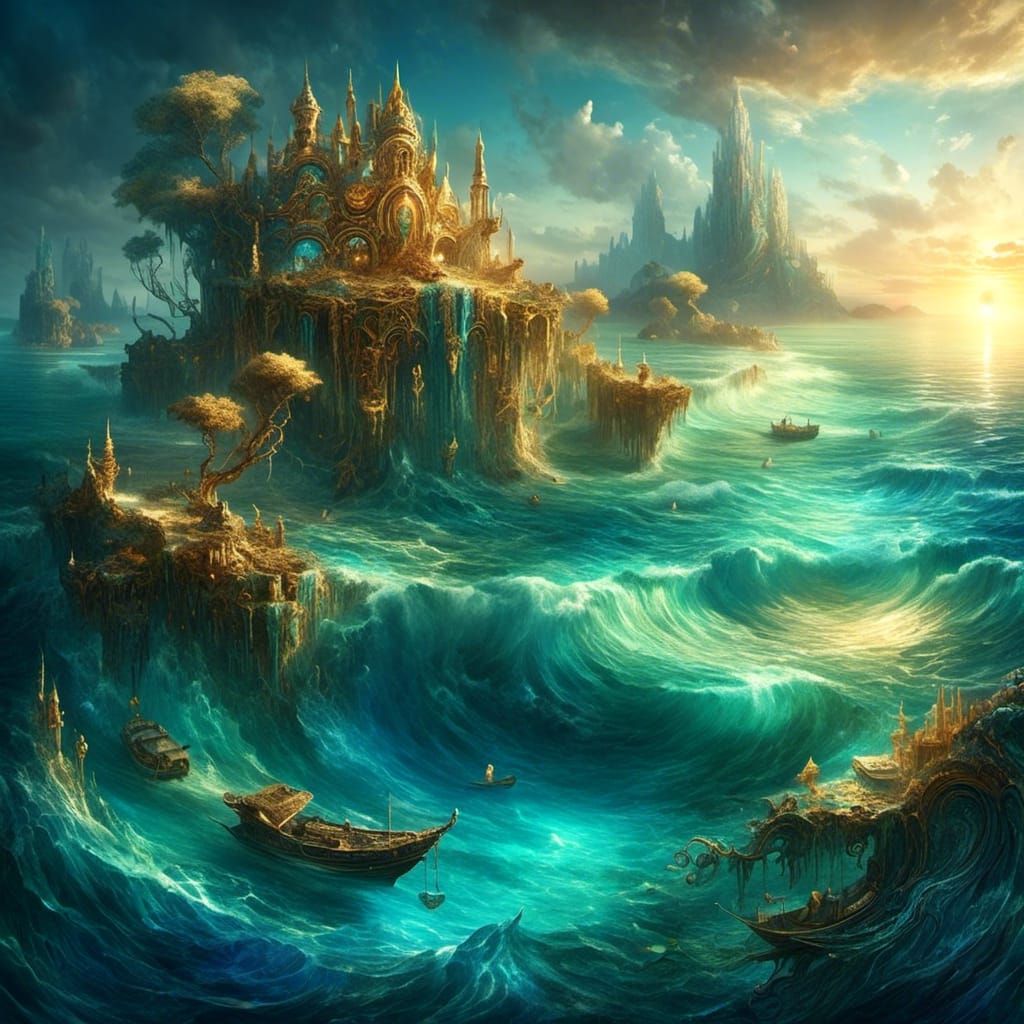 Dancing Waves - AI Generated Artwork - NightCafe Creator