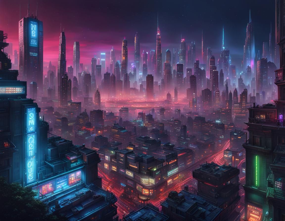 Sci-Fi Cityscape - AI Generated Artwork - NightCafe Creator