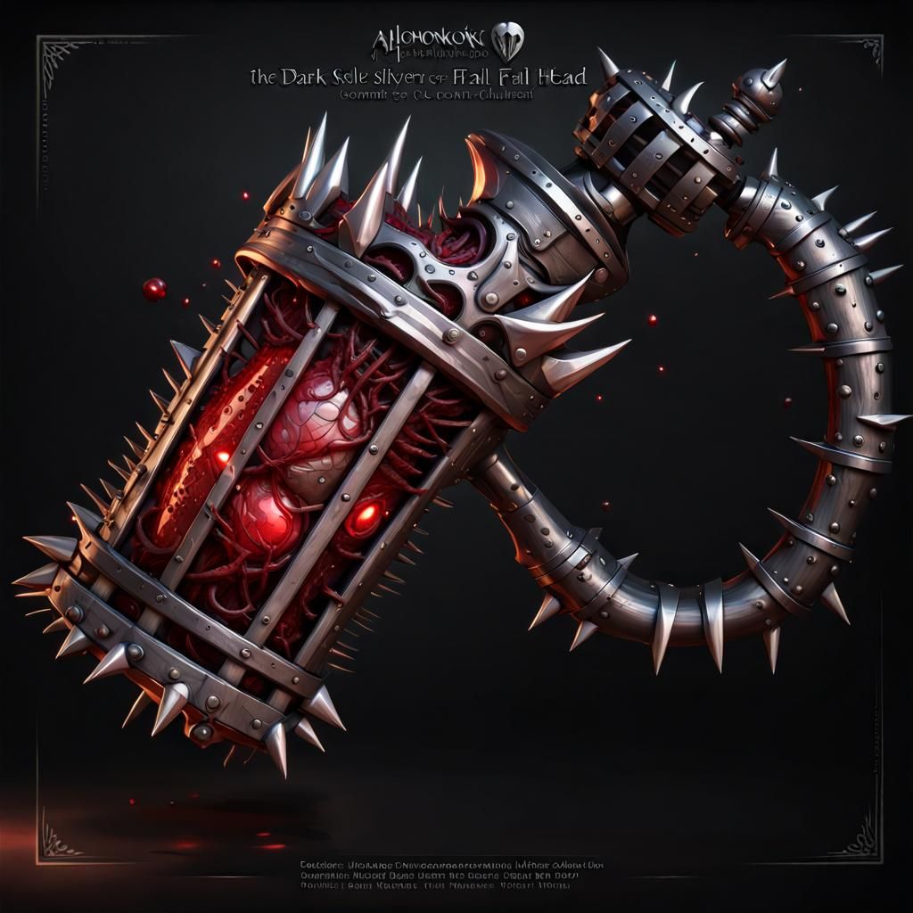 Heart Cage Flail: Dark Fantasy Concept Art - AI Art