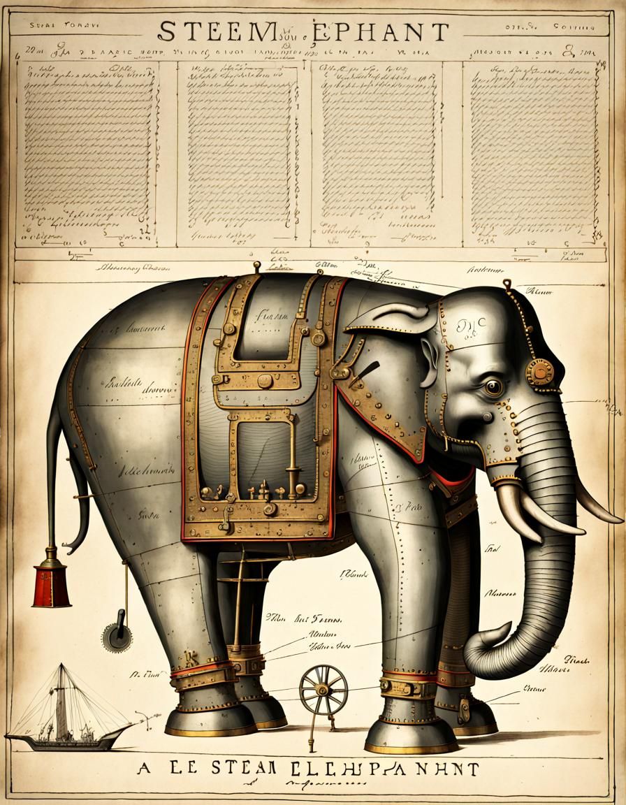 Steam Elephant Juggernaut (ship for scale) - AI Generated Artwork ...