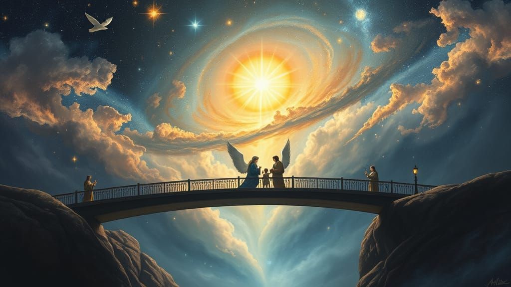 Celestial Bridge Connecting Milky Way to Bethlehem... - AI Art