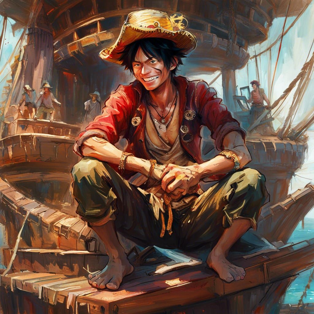 Luffy smiling - AI Generated Artwork - NightCafe Creator