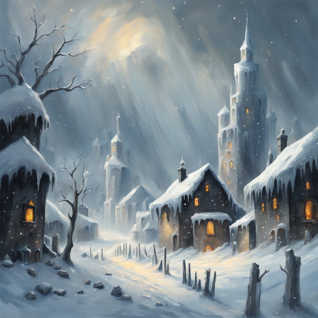 Frozen village - Surrealist Winter Wonderland in Phantastic ...