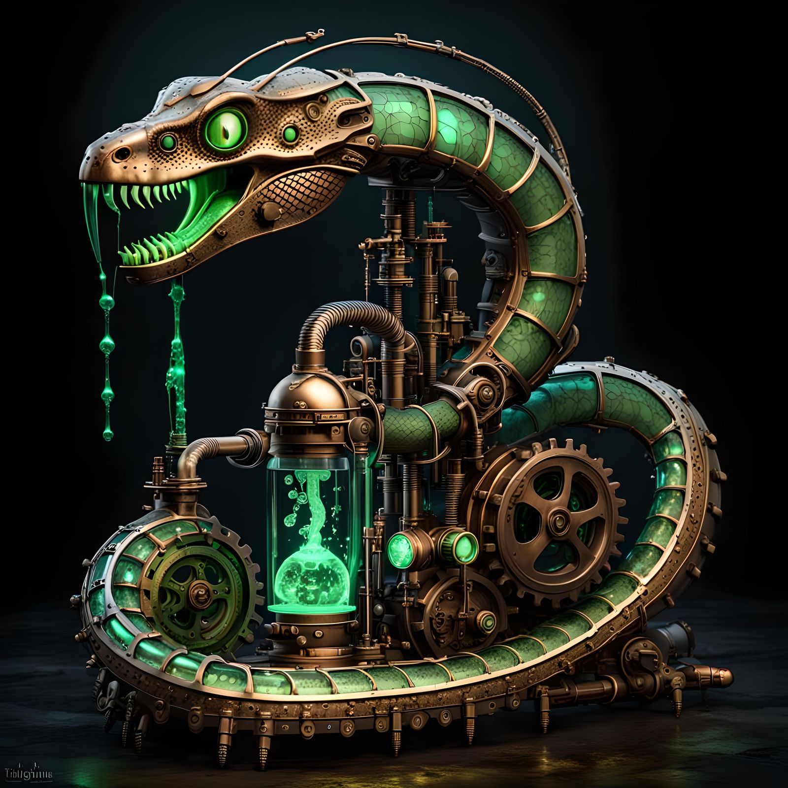 Steampunk Serpent - AI Generated Artwork - NightCafe Creator