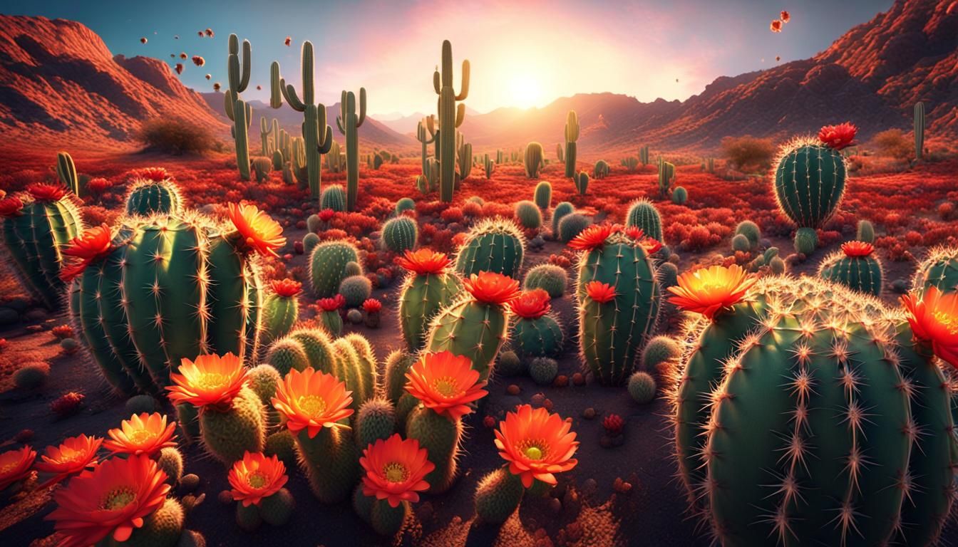 Cactus Fields Forever I - AI Generated Artwork - NightCafe Creator