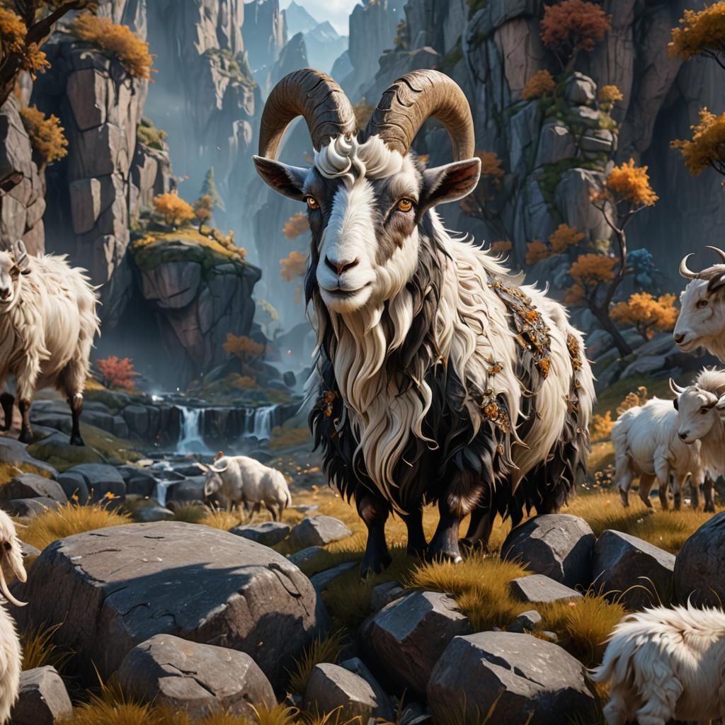 Fluffy Goat - AI Generated Artwork - NightCafe Creator
