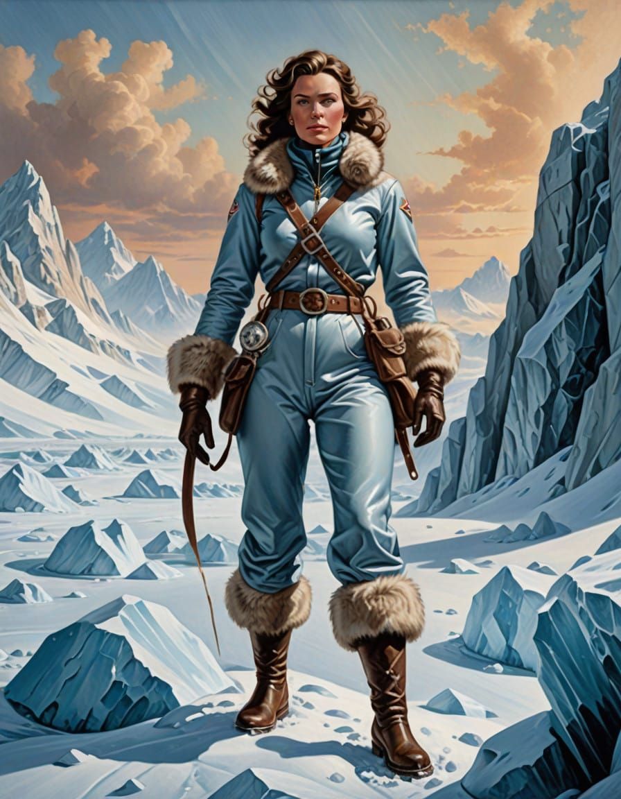 Arctic Explorer in 1940, - Frozen Vixen in Snowy Wilderness