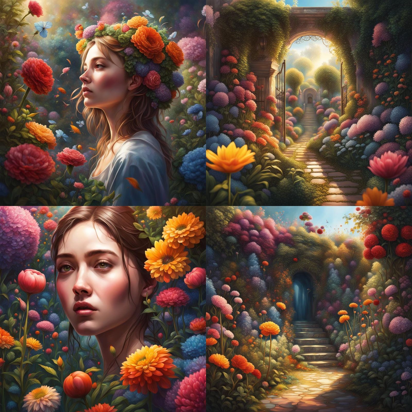 Secret flower garden - AI Generated Artwork - NightCafe Creator