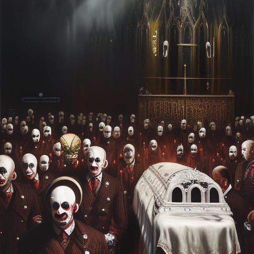 Clowns At A Funeral - AI Generated Artwork - NightCafe Creator
