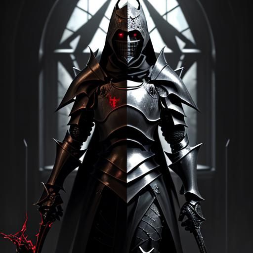 A transformation of male holy knight slowly turning into a dark, unholy ...