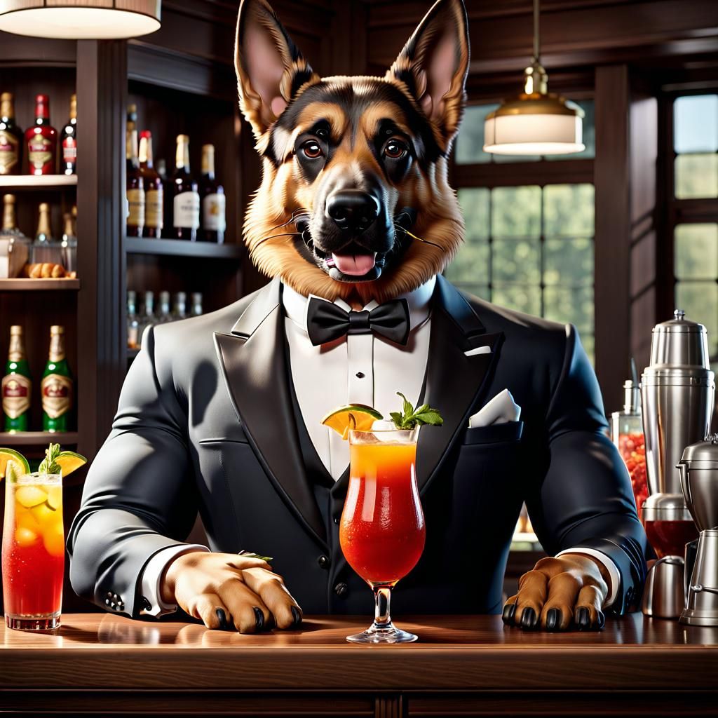 Dog bartender 20 - AI Generated Artwork - NightCafe Creator