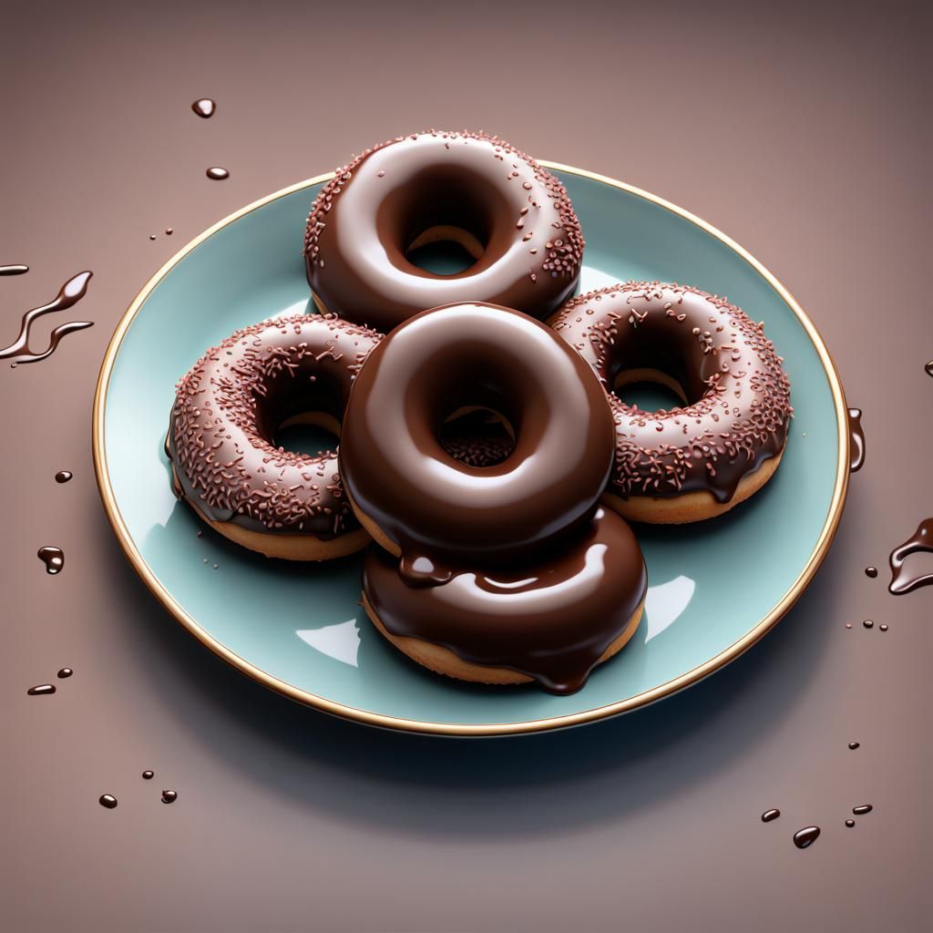 chocolate coated donuts - AI Generated Artwork - NightCafe Creator