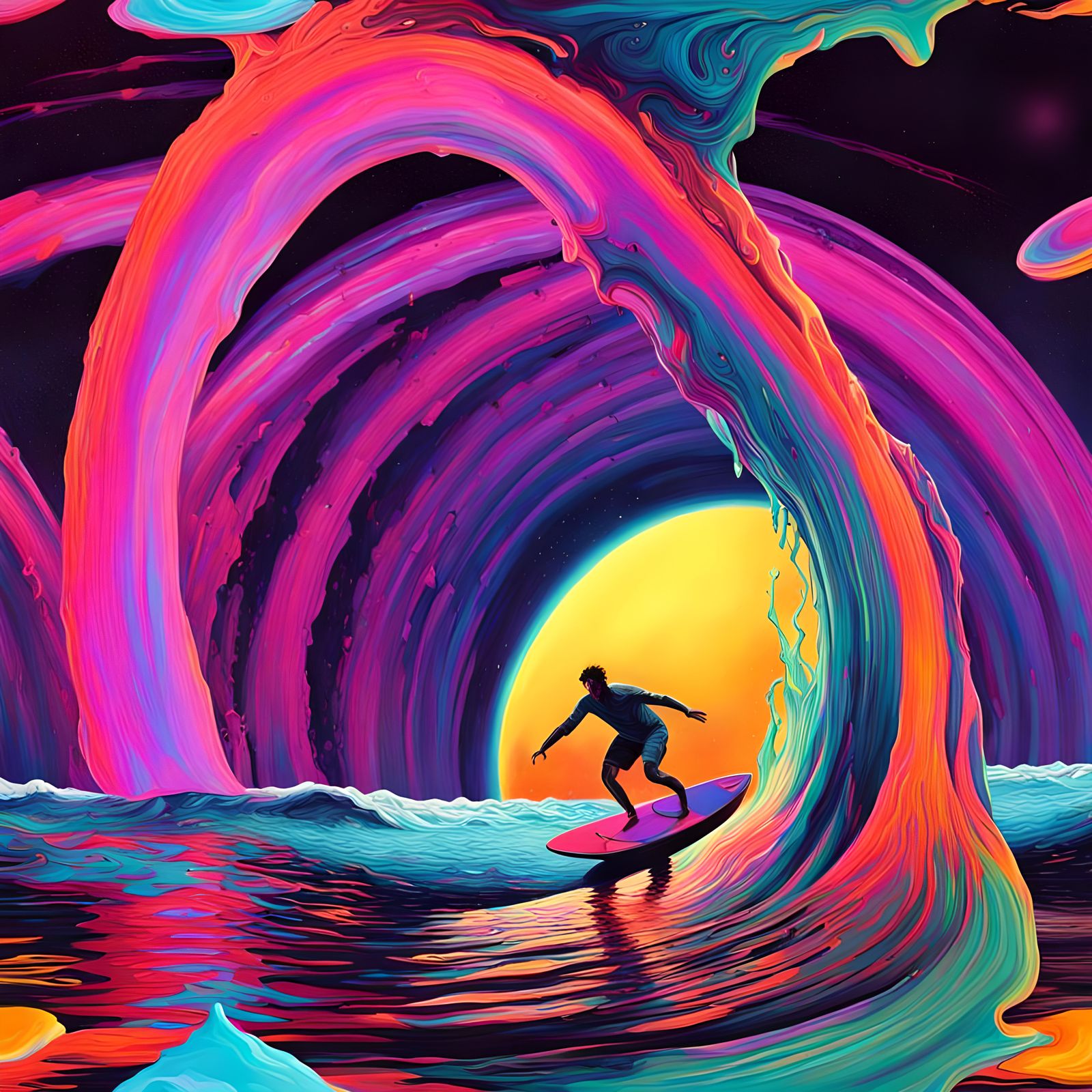 Psychedelic Surfer - AI Generated Artwork - NightCafe Creator