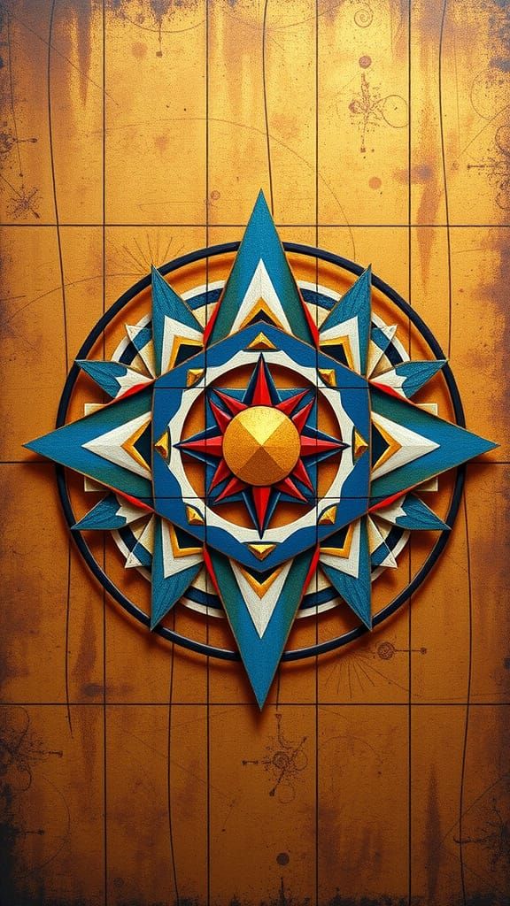 Renaissance Geometry in Metallic Hues - AI Art