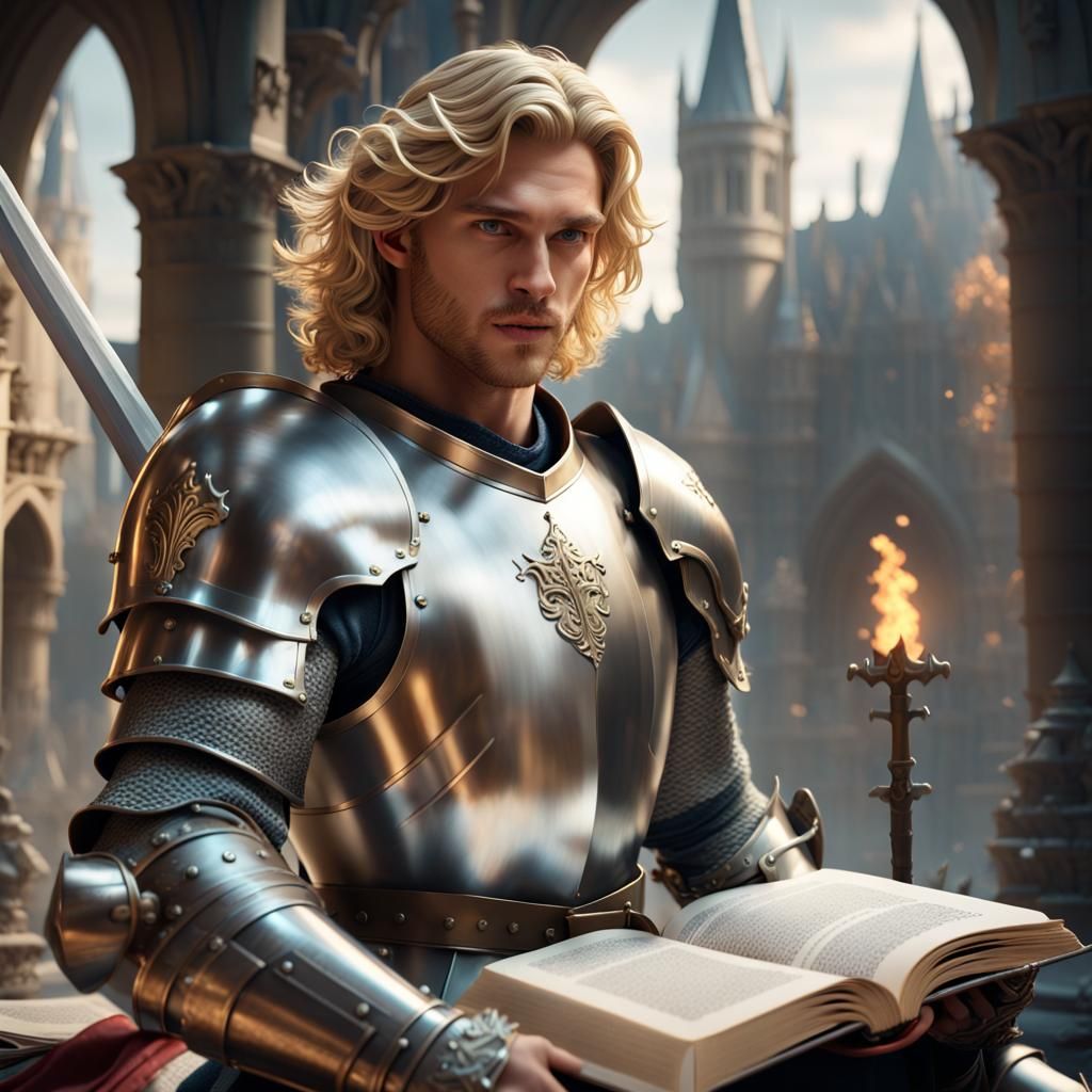 A knight reading - AI Generated Artwork - NightCafe Creator