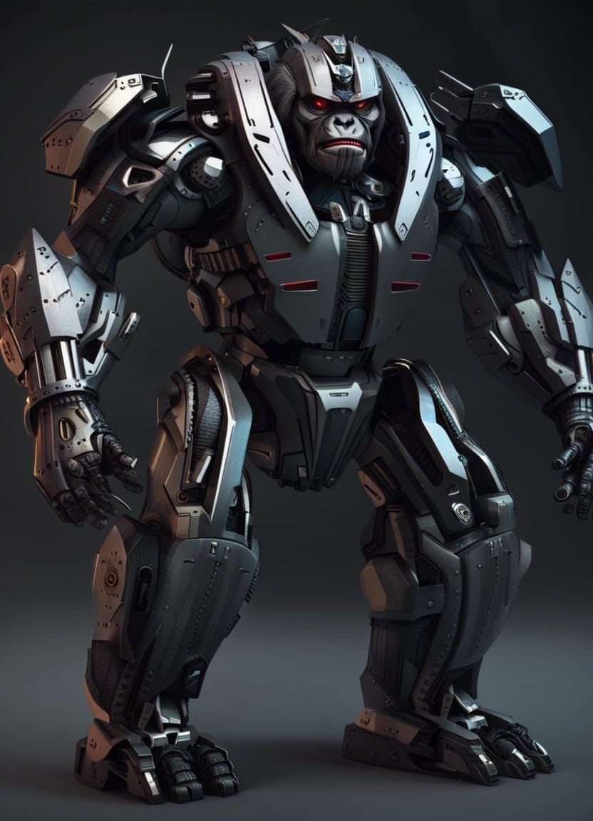 Carbon fiber cyborg Gorilla autobot transformer. - AI Generated Artwork ...