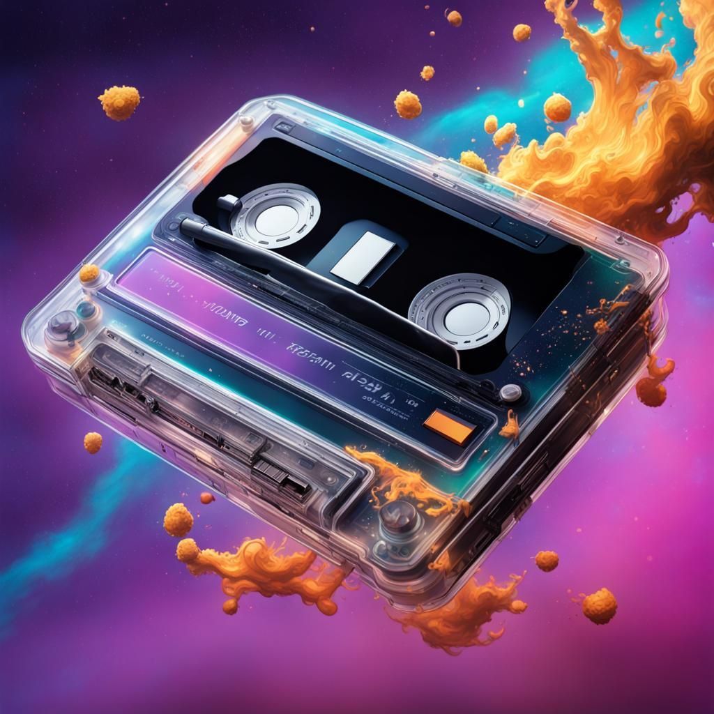 Walkman cassette player, floating in space - AI Generated Artwork ...