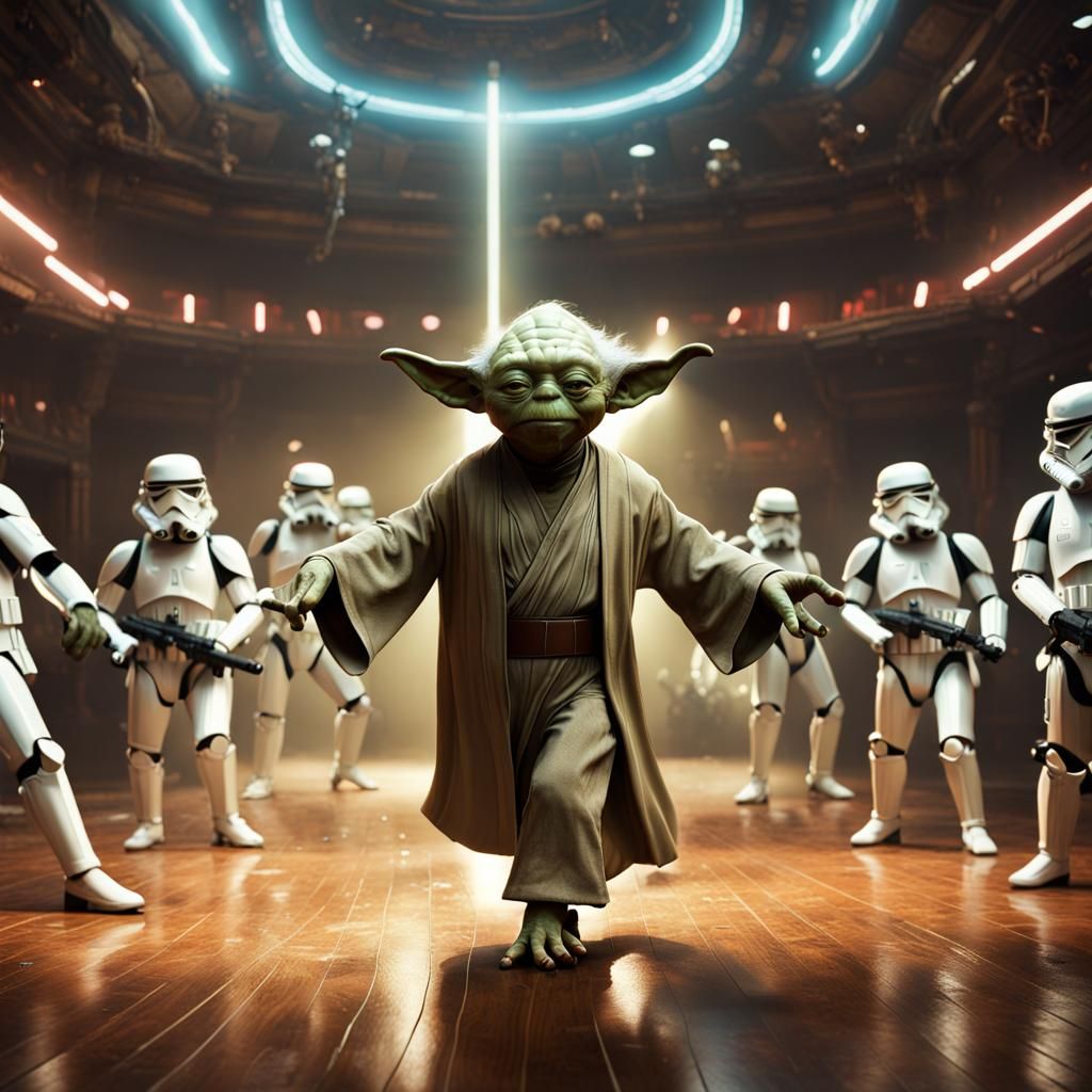 Dance class with Yoda - AI Generated Artwork - NightCafe Creator